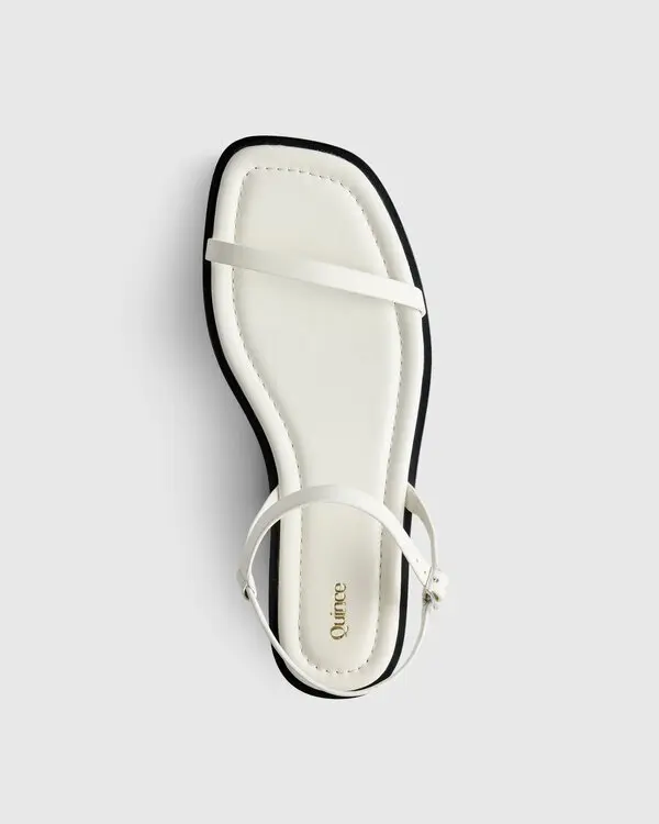 Quince Italian Leather Ankle Strap Flat Sandal