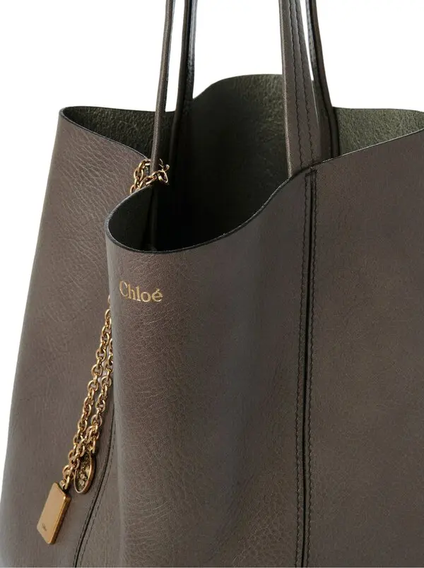 Chloé Spin Tote Bag In Granate Leather - Multicolor