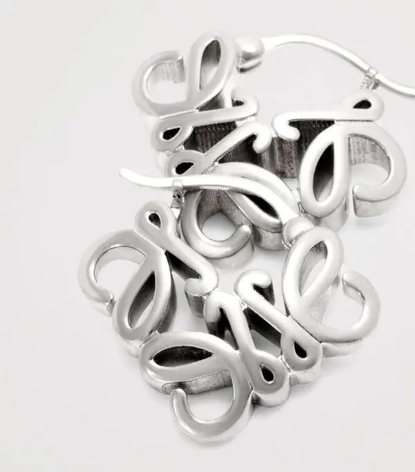 Loewe Sterling Bombé Anagram Hoop Earrings