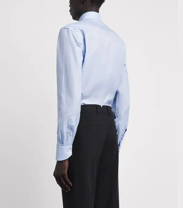 Canali Cotton Herringbone Shirt - Blue