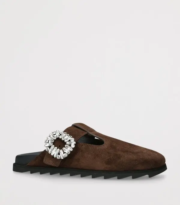 ROGER VIVIER Suede Slidy Viv' Mules
