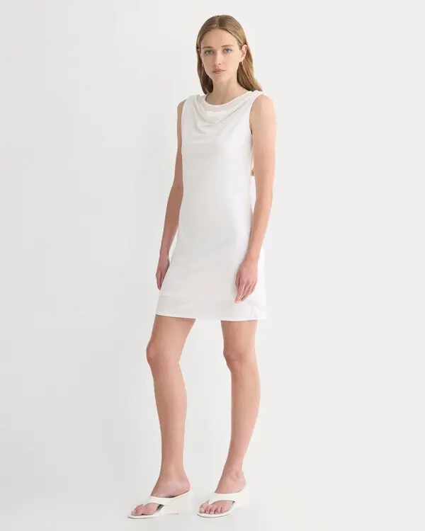 Everlane Cowl Neck Mini Dress - Bone