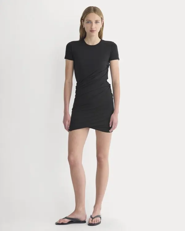 Everlane Twisted Short-sleeve Crew Dress - Black