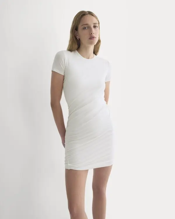 Everlane Twisted Short-sleeve Crew Dress - Bone