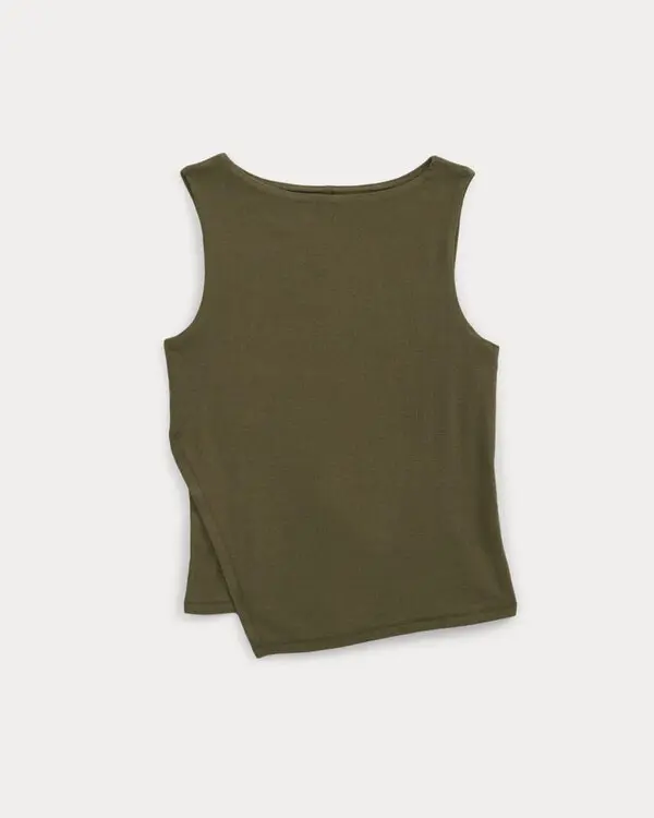 Everlane Tissue Boatneck Tank Top With Side Tie - Beech