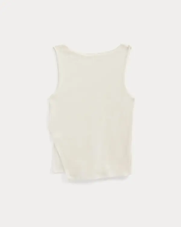 Everlane Tissue Boatneck Tank Top With Side Tie - Bone