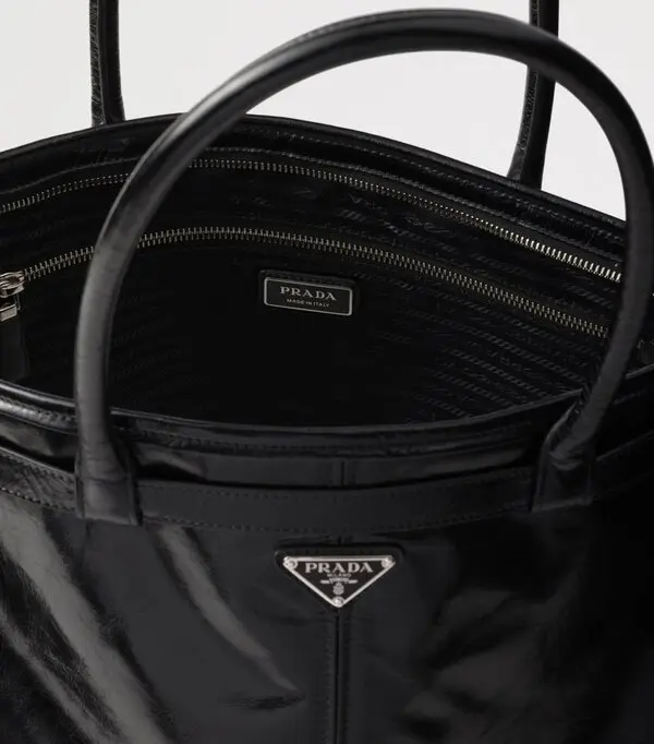 Prada Calfskin Bonnie Tote Bag - Black