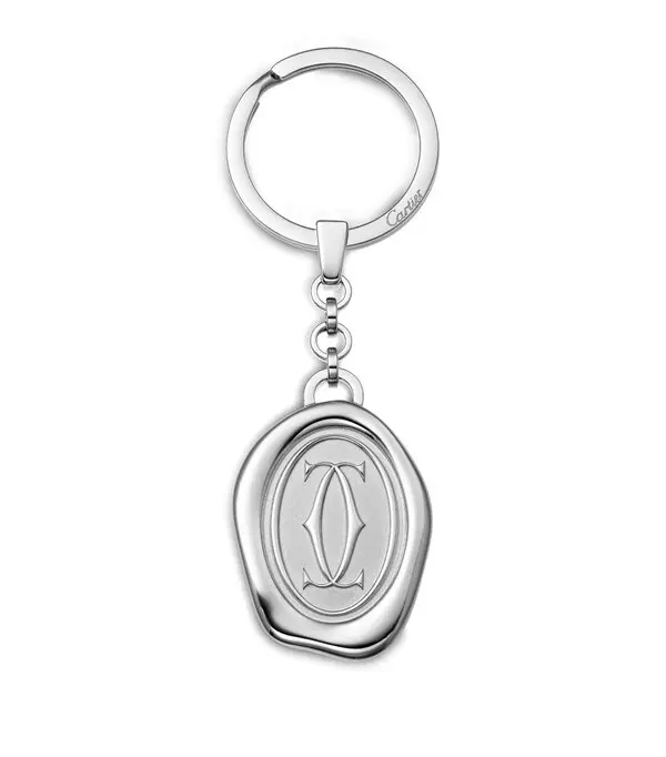 Cartier Wax Seal Motif Stainless Steel Keyring - Silver