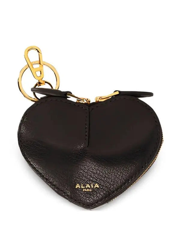 Alaïa Le Coeur Leather Coin Case - Black