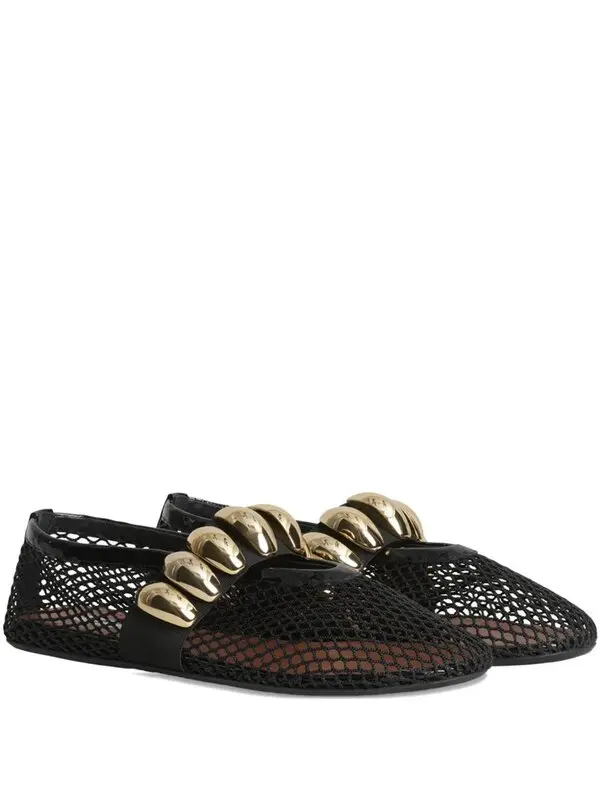Alaïa Fishtnet Ballet Flats - Black