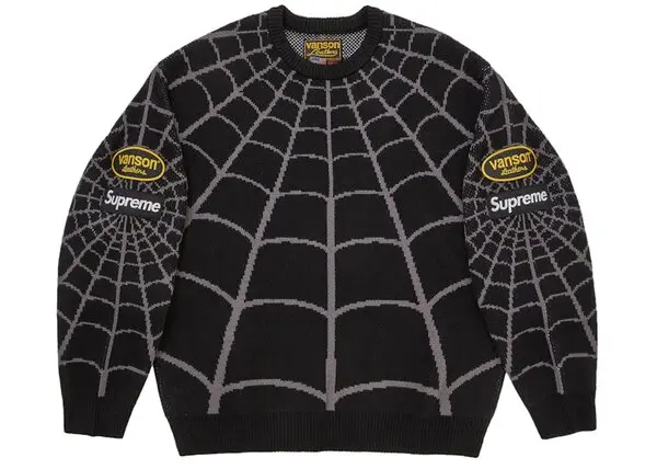 Supreme Vanson Leathers Spider-man Sweater
