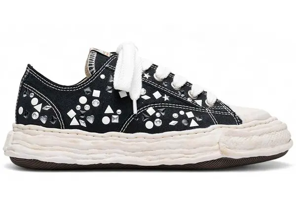 Mihara Yasuhiro Embellished Canvas Low Top Sneakers - Black