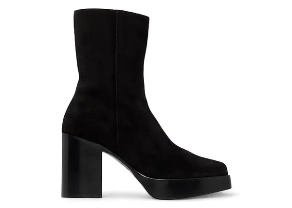 Amiri Square Toe Suede Heel 10cm Booties - Black