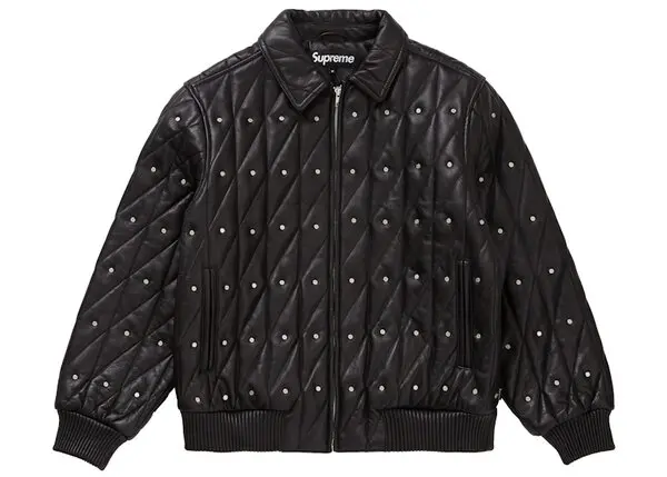Supreme Quilted Studded Leather Jacket