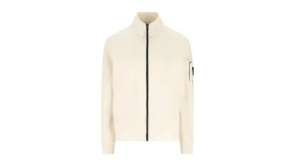 Stone Island Zip Up Cardigan - Ivory