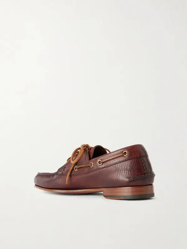 YUKETEN Italian Hex Eye Leather Boat Shoes
