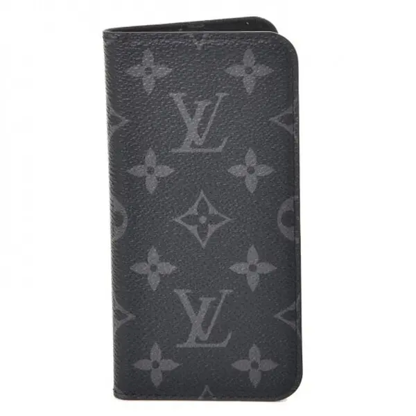 LOUIS VUITTON Folio Case Iphone X Monogram Eclipse - Gray/black
