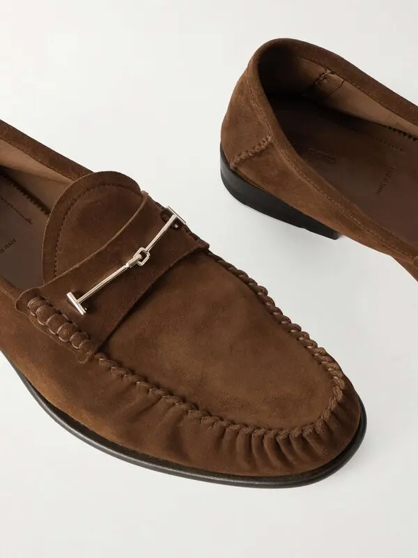 TOM FORD Ripley Embellished Suede Loafers