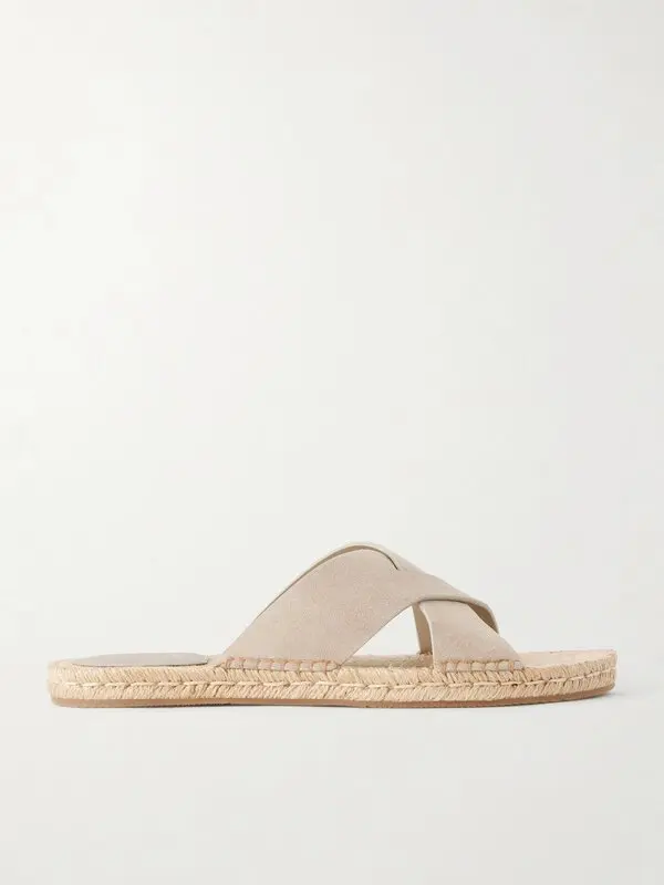 Zegna Suede Espadrille Sandals - Neutrals