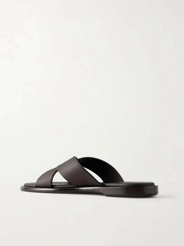 Zegna Leather Criss-cross Sandals