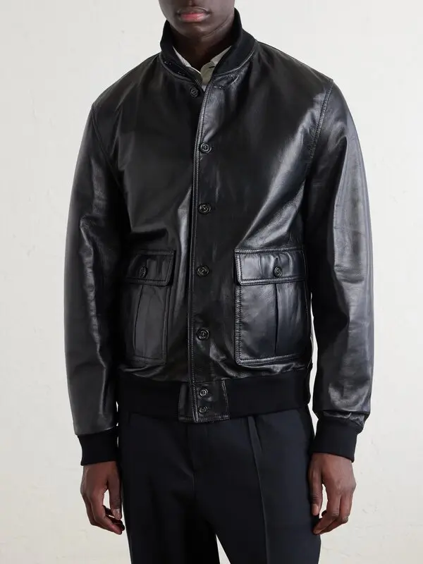 VALSTAR Valstarino Leather Bomber Jacket