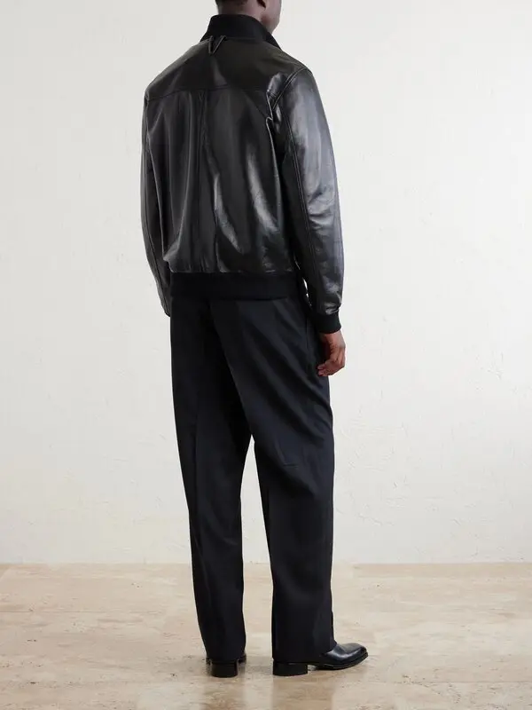 VALSTAR Valstarino Leather Bomber Jacket