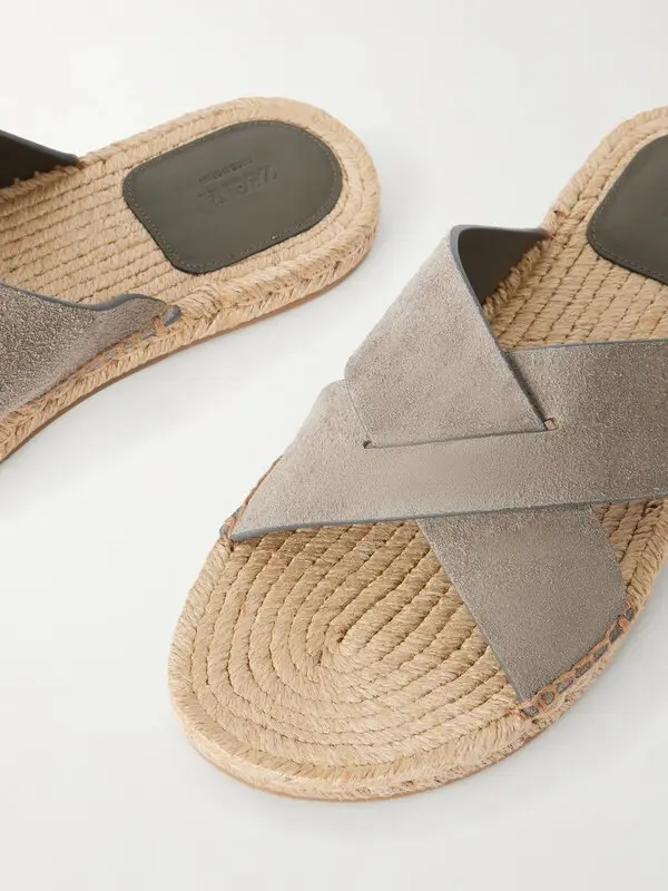 Zegna Panarea Suede Espadrille Sandals