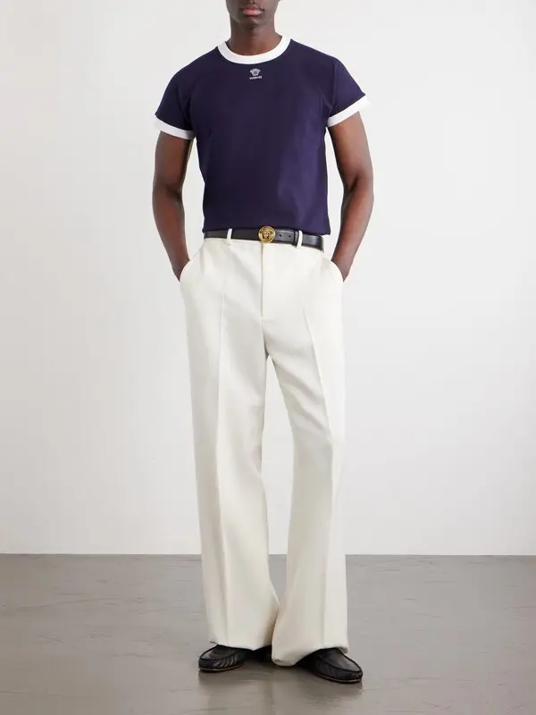 Versace Medusa-embroidered Cotton-blend Jersey T-shirt