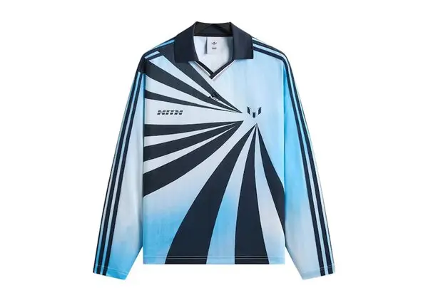 Kith X Adidas Messi Football Goalkeeper Long Sleeve Tee Shirt - Blue