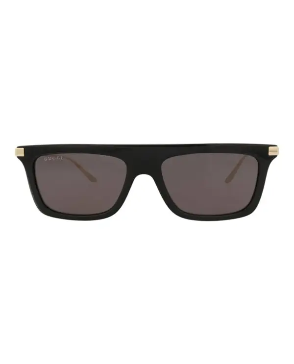 Gucci Squareframe Recycled Acetate Sunglasses Black Gold Grey - Multicolor