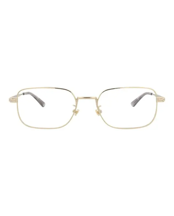 Montblanc Gold Gold Transparent Squareframe Metal Optical Frames - Multicolor