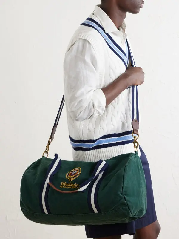 Polo Ralph Lauren Wimbledon Embroidered Cotton Duffle Bag