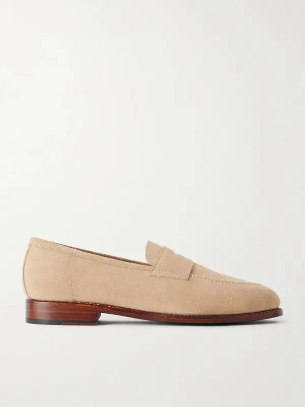MORJAS Suede Penny Loafers - Neutrals