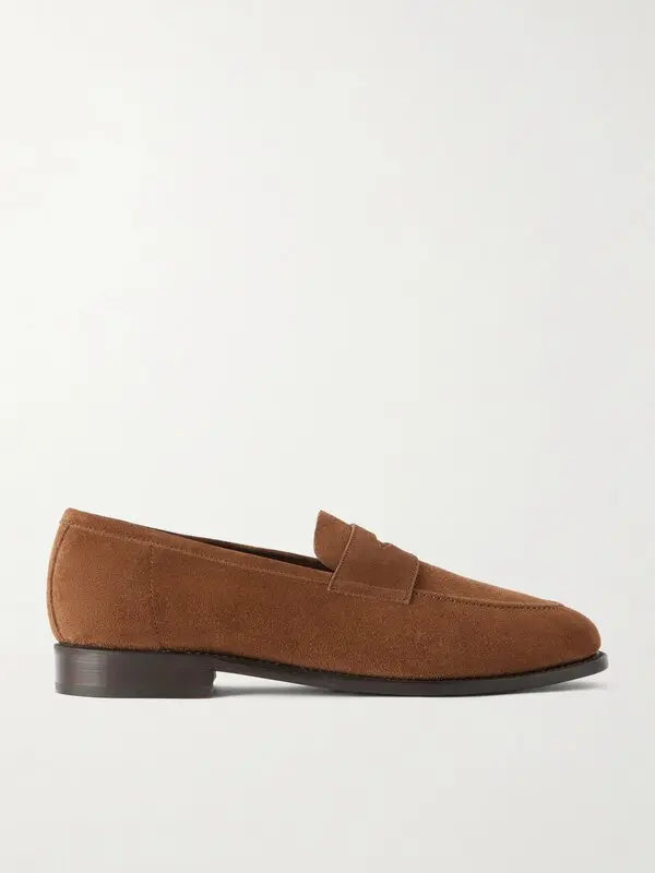 MORJAS Suede Penny Loafers - Brown