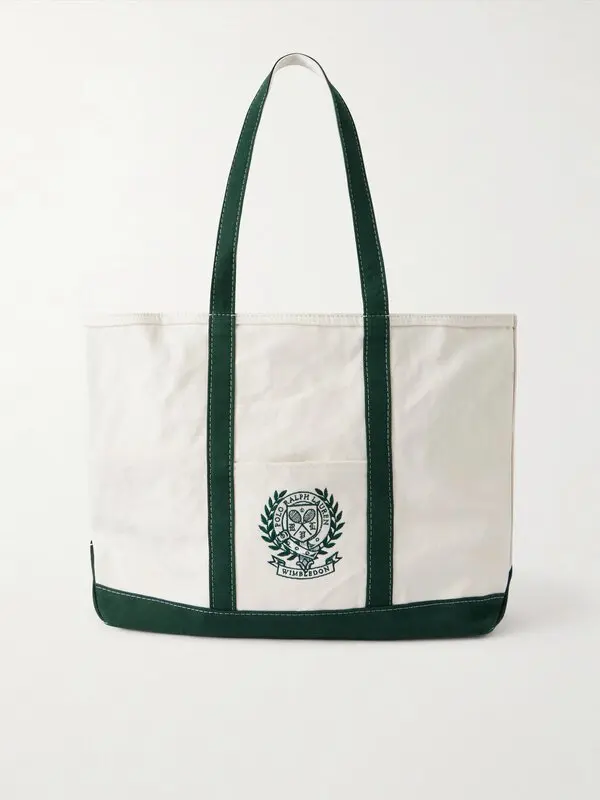 Polo Ralph Lauren Wimbledon Embroidered Large Cotton Tote Bag - Neutrals