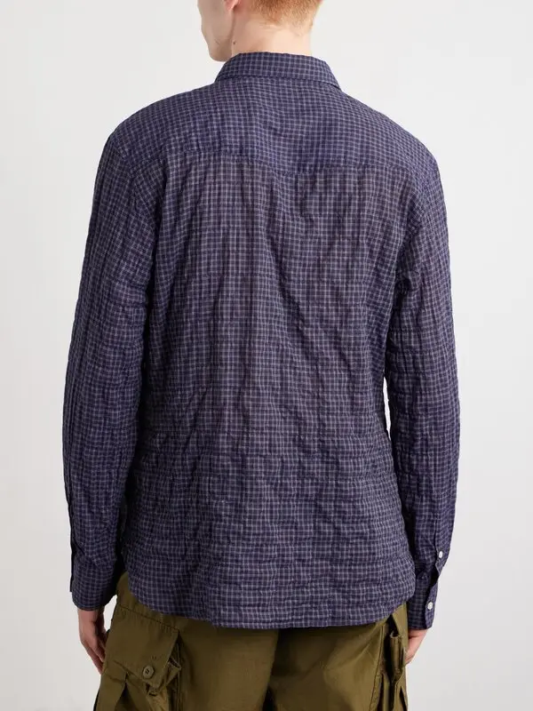 Officine Générale Benoit Checked Cotton-blend Voile Shirt