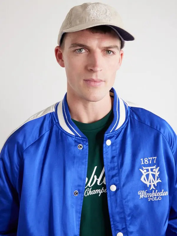 Polo Ralph Lauren Wimbledon Logo Embroidered Linen Baseball Cap - Neutrals