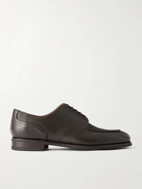 MORJAS Split Toe Full-grain Leather Derby Shoes - Brown