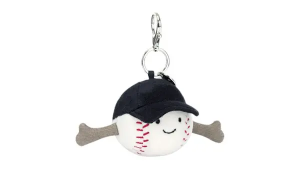 JELLYCAT Amuseables Sports Baseball Bag Charm