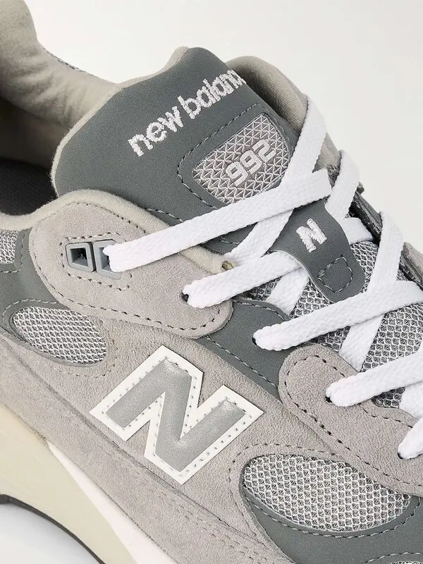 NEW BALANCE 992 Suede And Mesh Lace-up Sneakers