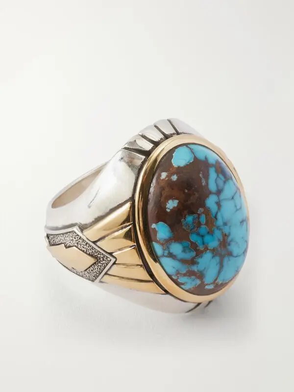 JACQUES MARIE MAGE Bo-jo Ring" Sterling 18-karat Gold, And Turquoise Ring - Silver