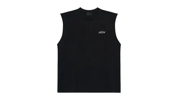 RtA Terry Muscle Tee Shirt - Black Cursive