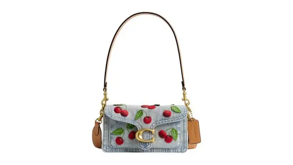 COACH Tabby Shoulder Bag 20 With Cherry Embroidery - Denim
