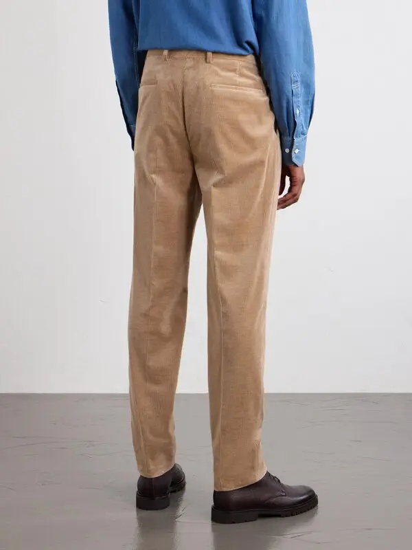 Brunello Cucinelli Pleated Cotton-blend Corduroy Trousers