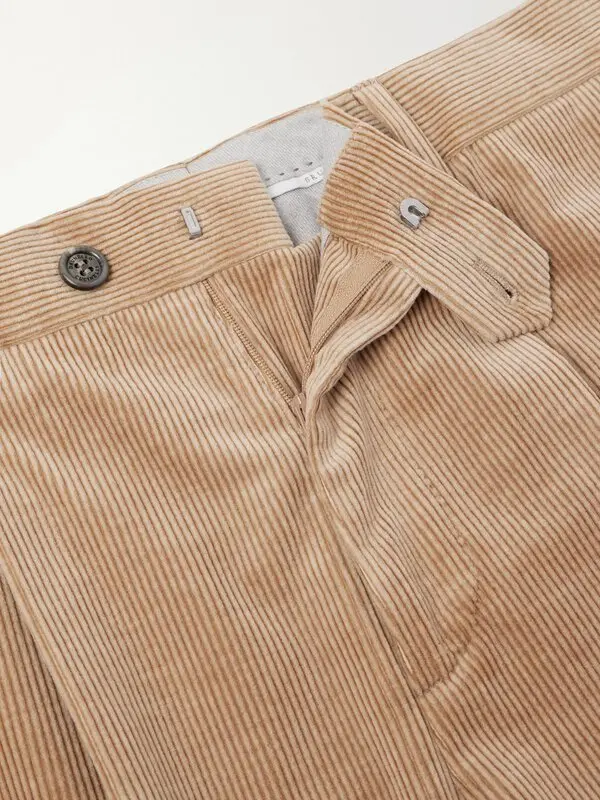 Brunello Cucinelli Pleated Cotton-blend Corduroy Trousers