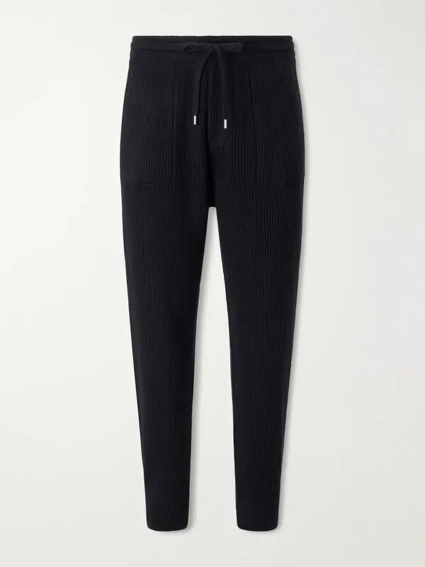 Brunello Cucinelli Cashmere Drawstring Sweatpants - Black