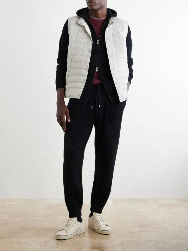 Brunello Cucinelli Cashmere Drawstring Sweatpants - Black
