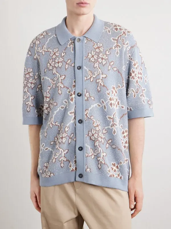 CORRIDOR Trellis Knitted Organic Cotton Shirt
