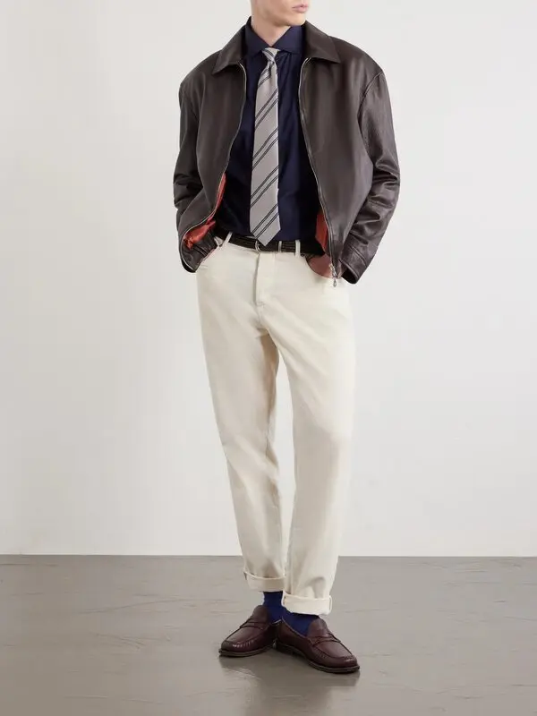 Brunello Cucinelli Herringbone Cotton And Lyocell-blend Shirt