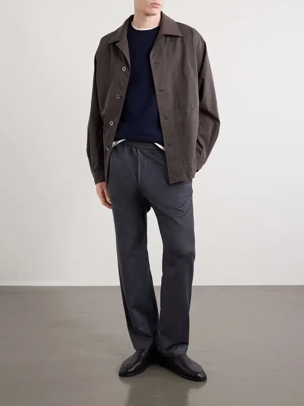 Barena Venezia Bativoga Straight-leg Wool-blend Drawstring Trousers